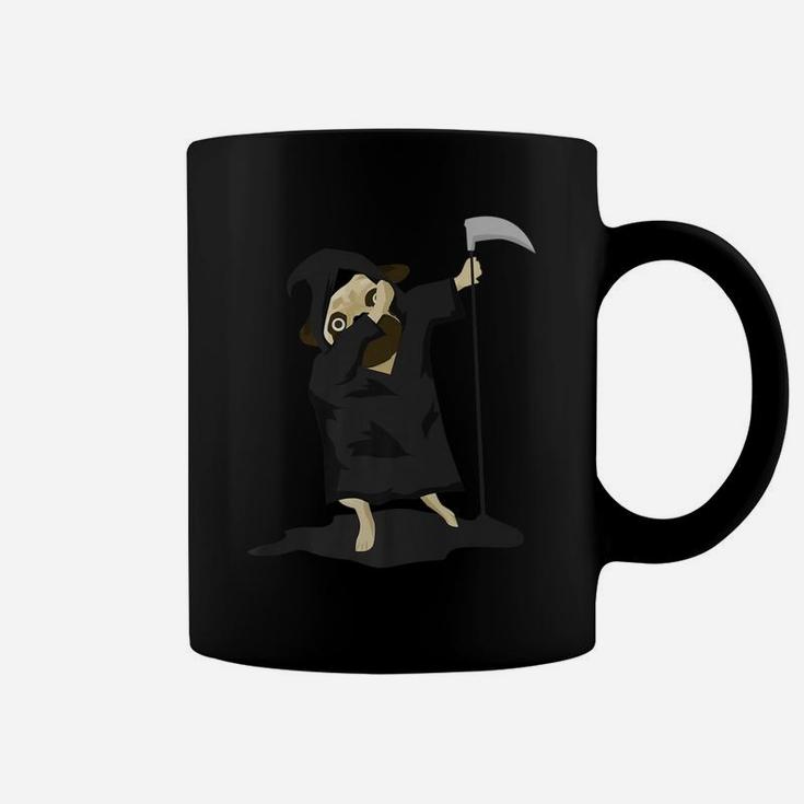 Halloween Dabbing Pug Grim Reaper Costume Funny Dogs Coffee Mug - Seseable