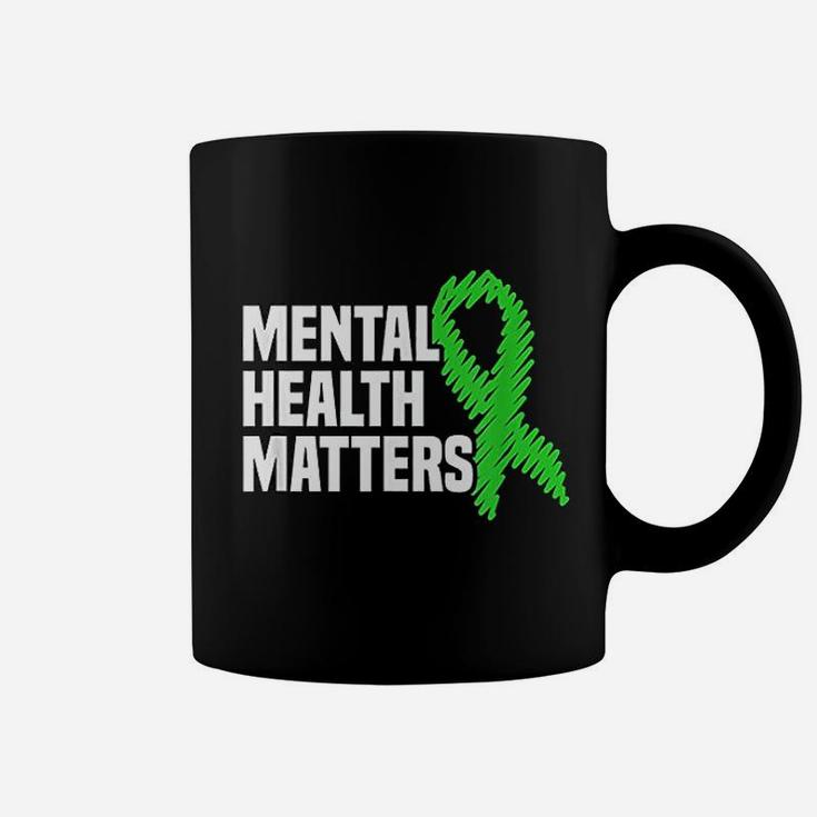 Mental Health Matters Green Ribbon Mental Health Awareness Coffee Mug ...