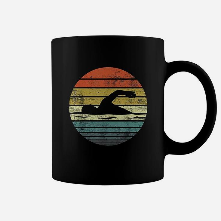 Swimmer Gifts Funny Retro Vintage Sunset Swim Coach Swimming Coffee Mug ...
