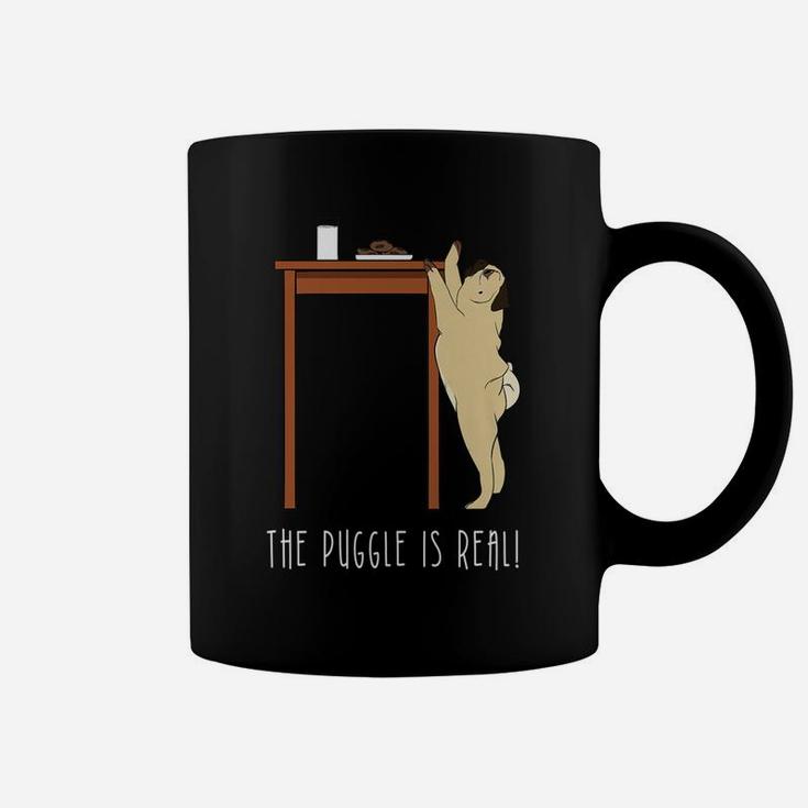 The Puggle Is Real Funny Pug Dog Pun Cookies Milk Coffee Mug | Seseable
