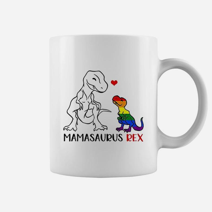 Mamasaurus Rex T Rex Dinosaur Proud Mom Lgbt Pride Coffee Mug | Seseable