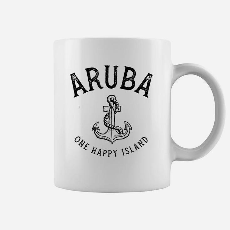 Travel Aruba One Happy Island Anchor Souvenir Coffee Mug | Seseable