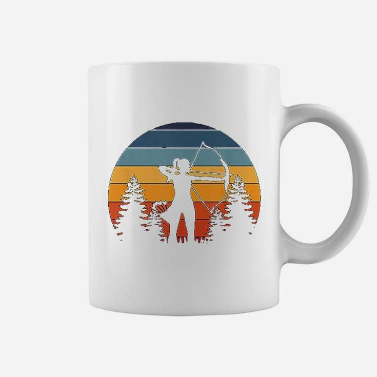 Archery Girl, Archer Bow, Vintage Retro Sunset, Nice Woman Coffee Mug ...
