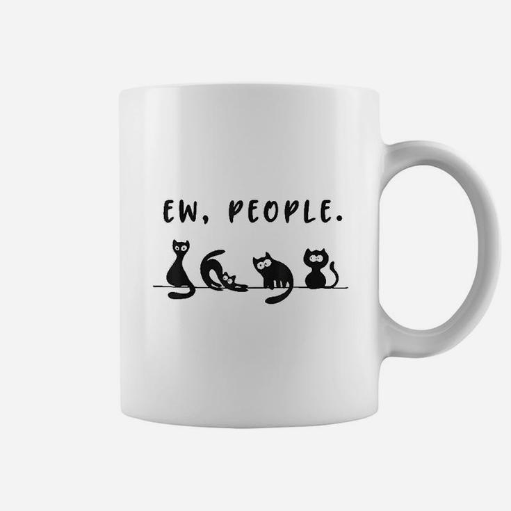 Black Cat Funny Ew People Meowy Cat Lovers Coffee Mug | Seseable