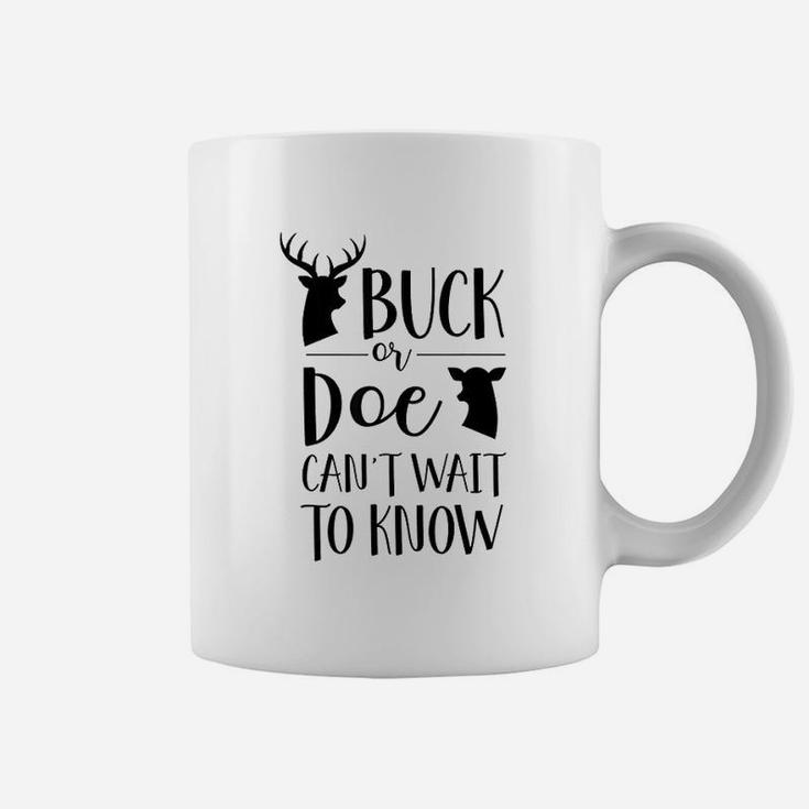 Buck Or Doe Cant Wait To Know Gender Reveal Mom Dad Coffee Mug Seseable
