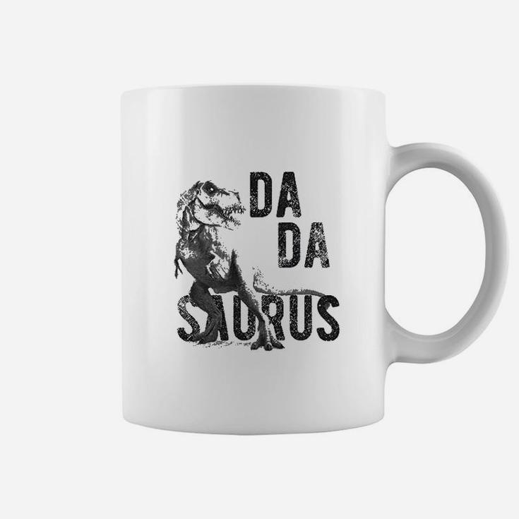 Dadasaurus Trex Funny Fathers Day Dinosaur Papa Coffee Mug - Seseable