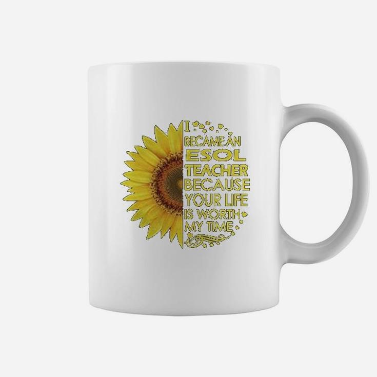 Esol Teacher Sunflower Teachers Day Coffee Mug | Seseable