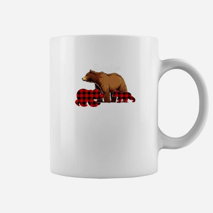 Grandpa Bear Red Plaid Cub Dad Christmas Ladies Coffee Mug - Seseable