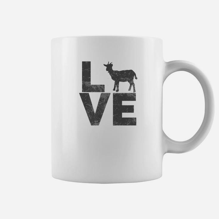 I Love Goats Vintage Look Goat Distressed Coffee Mug - Seseable