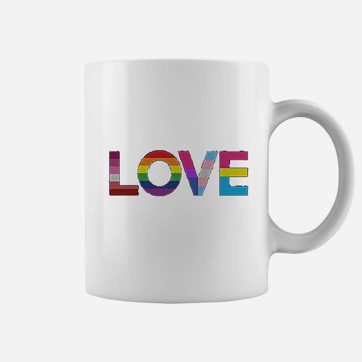 Love Is Love Gay Pride Top Rainbow Flag Heart Lgbt Coffee Mug - Seseable