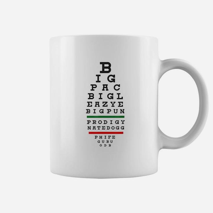 Old School Hip Hop Music Rap Legends Eye Chart 90s Coffee Mug | Seseable