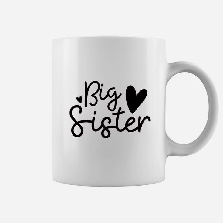 Olive Loves Apple Cursive Big Sister Hearts Sibling Reveal Coffee Mug ...