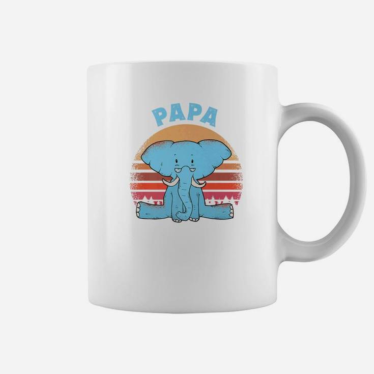 Papa Elephant Matching Family Elephants Lovers Gift Coffee Mug | Seseable