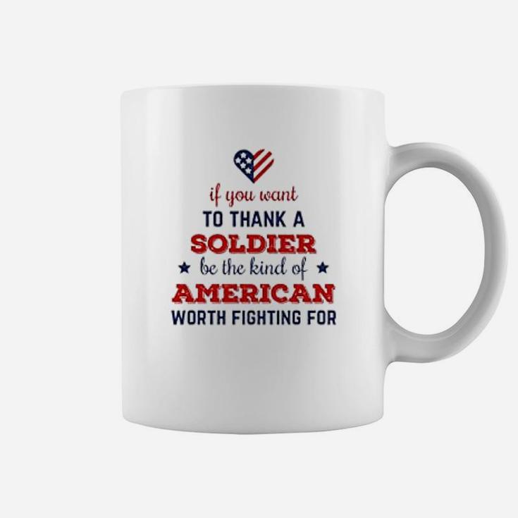 Patriotic Thank A Soldier Memorial Day 4th Of July Veterans Day Coffee ...
