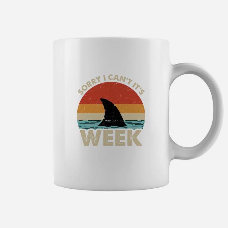 Sorry I Can't It's S H A R K Week Funny Shark Coffee Mug - Seseable