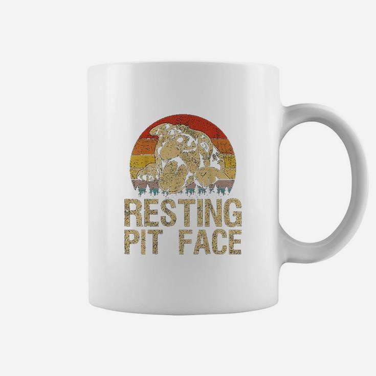 Vintage Pitbull Resting Pit Face Funny Pitbull Lovers Coffee Mug | Seseable