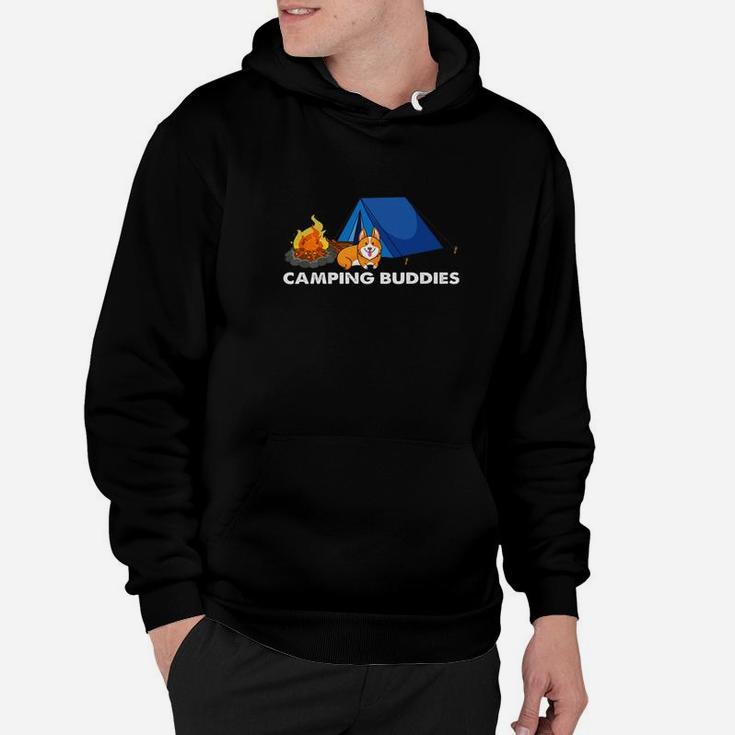 Corgi Camping Buddies Funny Dog Camper Hoodie - Seseable