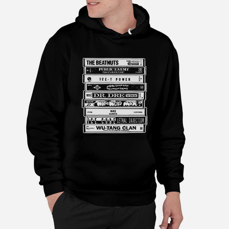 Hood Ornaments Hip Hop Artists Cassettes Old School Rap Hoodie | Seseable