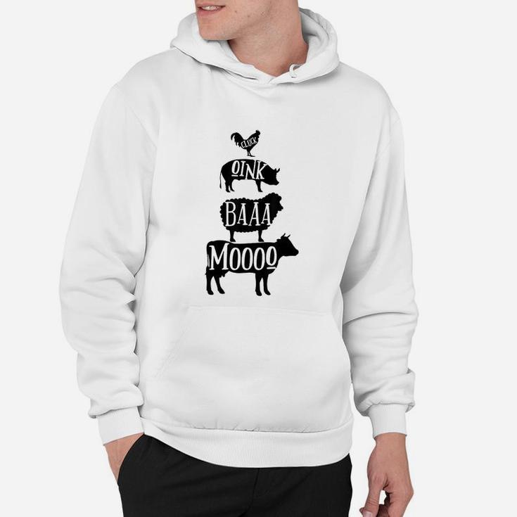 Cow Pig Sheep Chicken Stack Farm Animal Sounds Silhouettes Hoodie ...