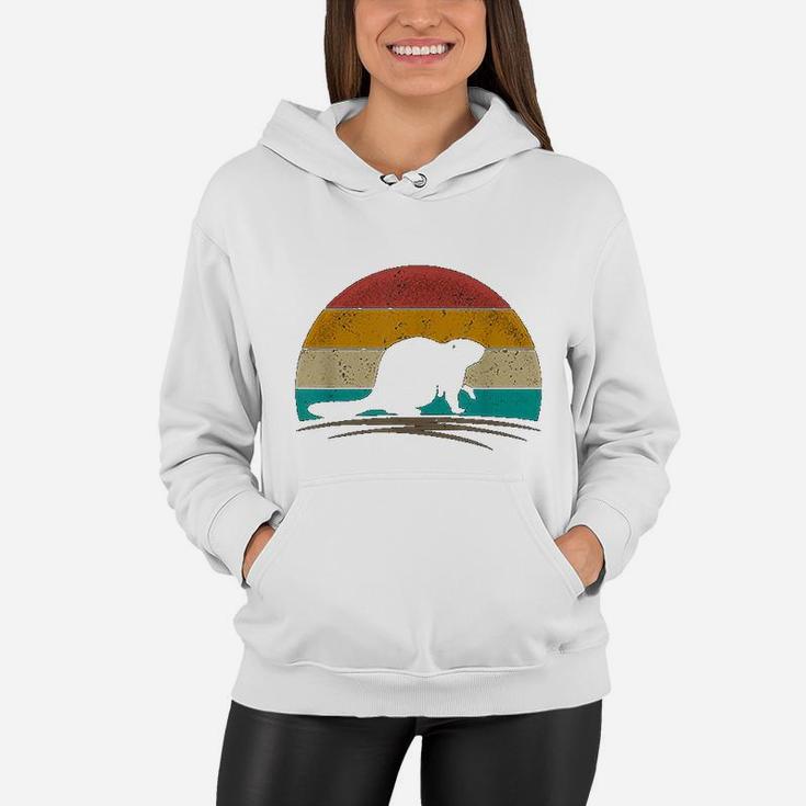 Beaver Retro Vintage Beaver Lover Gifts Women Hoodie - Seseable