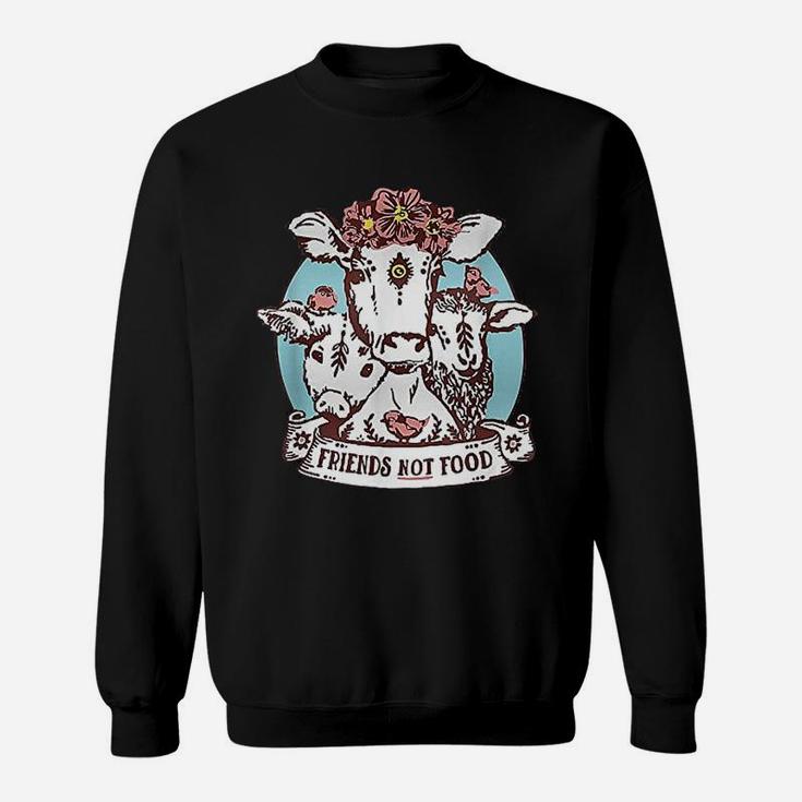 Animals Are Friends Not Food Pig Cow Sheep Sweat Shirt - Seseable