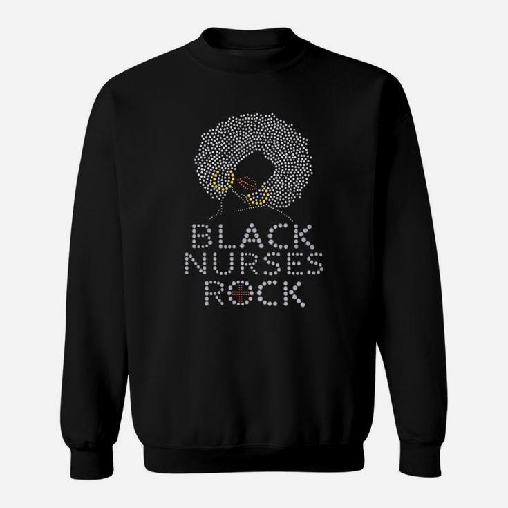 Black Nurses Rock Cute Sweat Shirt - Seseable