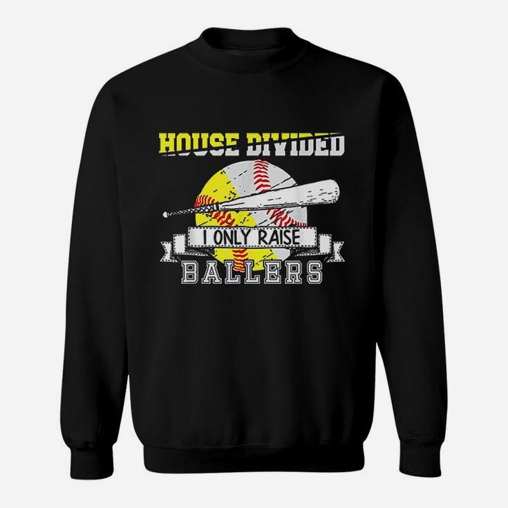 Funny Baseball Softball Divided House Ball Mom Sweat Shirt | Seseable
