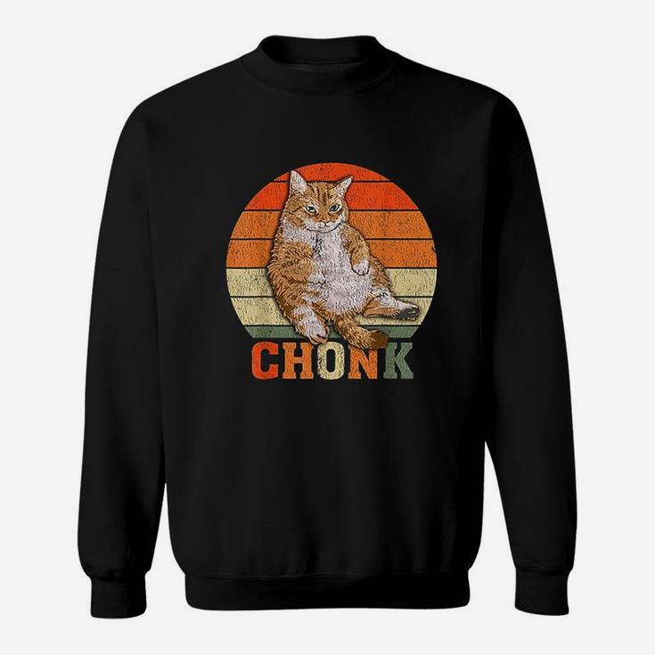 Funny Overweight Chubby Chonk Cat Meme Memes Sweat Shirt - Seseable