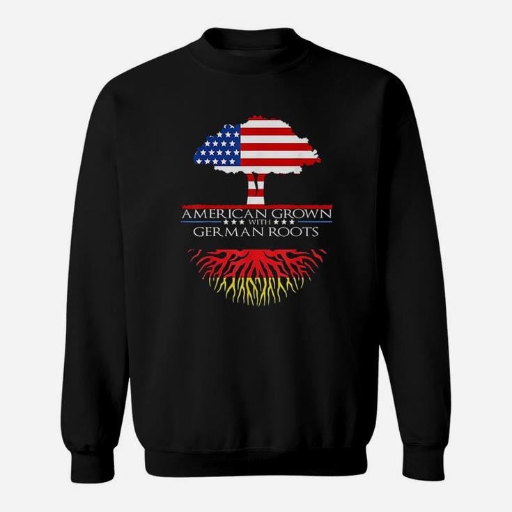 German Roots American Grown Tree Flag Usa Germany Sweat Shirt - Seseable