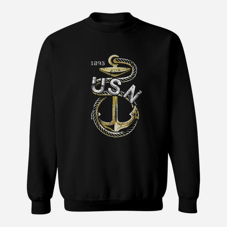 Navy Chief Petty Officer Fouled Anchor Genuine Sweat Shirt - Seseable