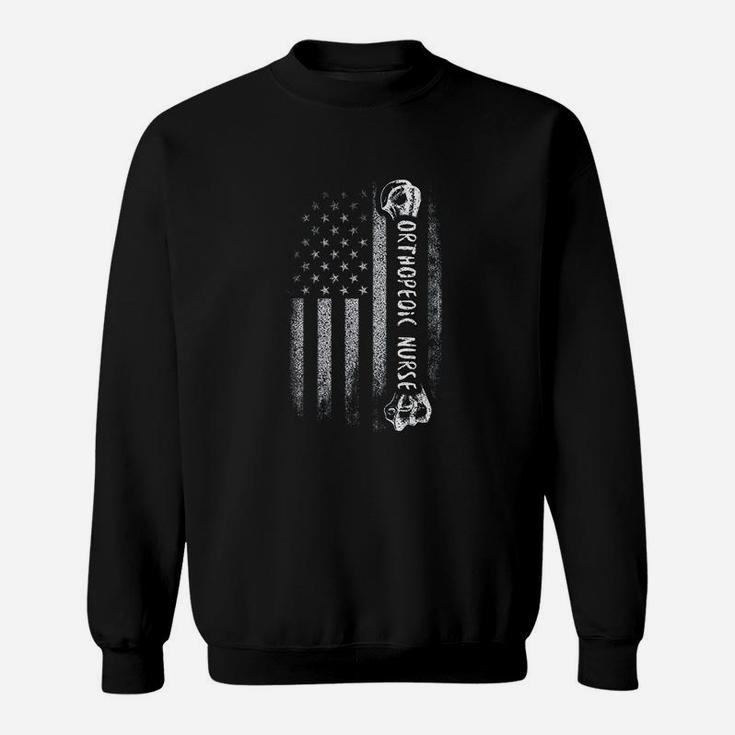 Orthopedic Nurse Usa Flag Ortho Nursing Rn Sweat Shirt - Seseable