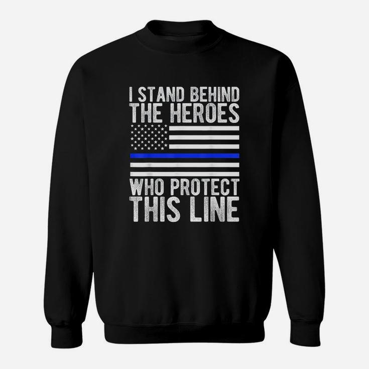 Thin Blue Line Flag Police Hero Law Enforcement Support Sweat Shirt ...