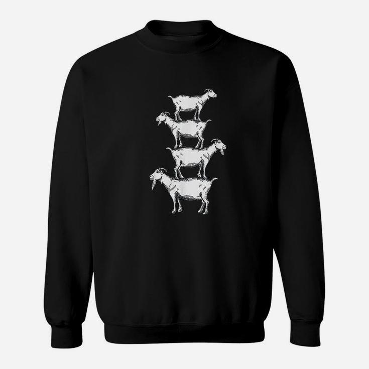 Vintage Four Buck Goats Over Each Other Farmer Goat Lovers Sweat Shirt ...