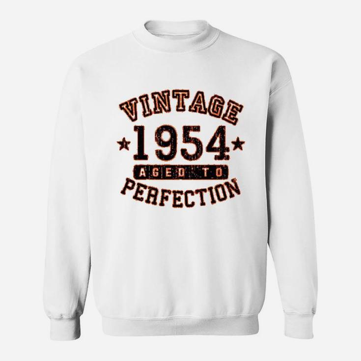 1954 Vintage Birth Year Aged To Perfection Birthday Sweat Shirt - Seseable