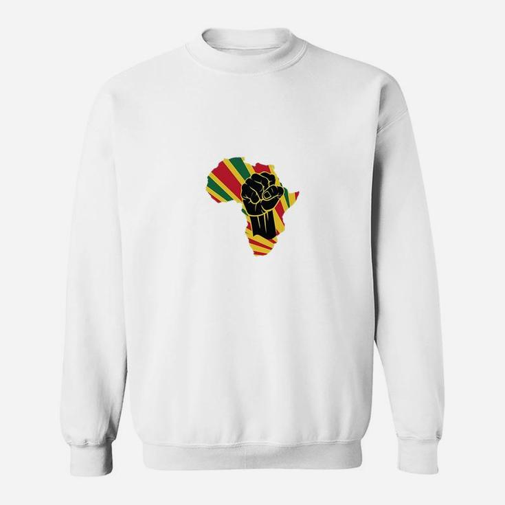 Africa Black Power Africa Map Fist African Basic Sweatshirt - Seseable