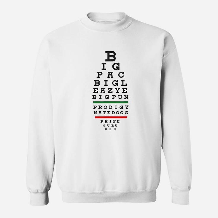 Old School Hip Hop Music Rap Legends Eye Chart 90s Sweat Shirt | Seseable
