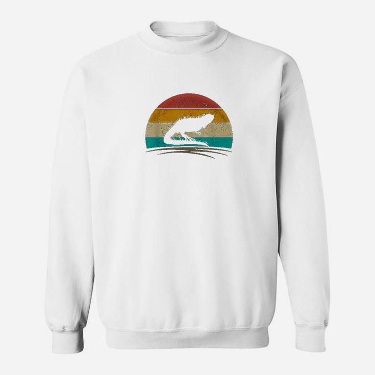 Vintage Iguana Retro 70s Distressed Lizard Sweat Shirt - Seseable