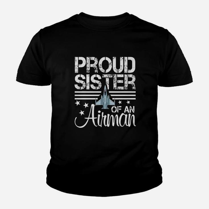Proud Sister Of An Airman Jet Plane Pilot Kid T-Shirt | Seseable
