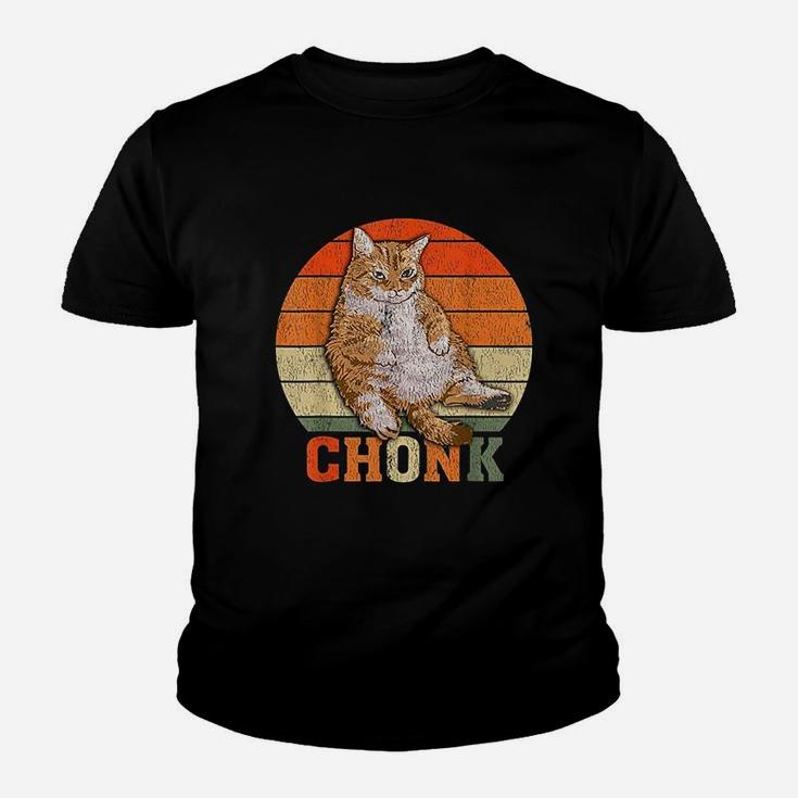 Funny Overweight Chubby Chonk Cat Meme Memes Kid T-Shirt - Seseable