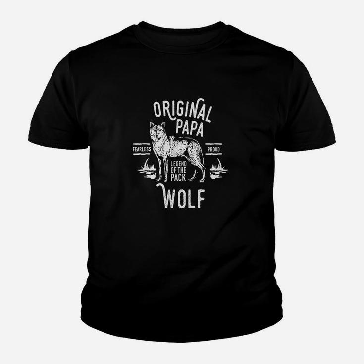Original Papa Wolf Leader Of The Pack Kid T-Shirt - Seseable