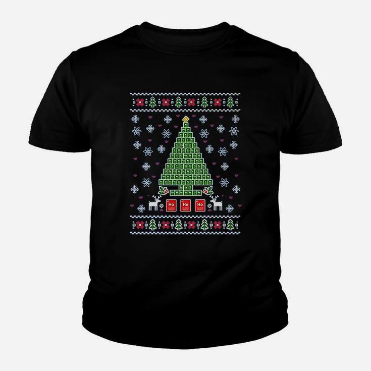 Periodic Tree Table Of Elements Science Ugly Christmas Kid T-Shirt ...