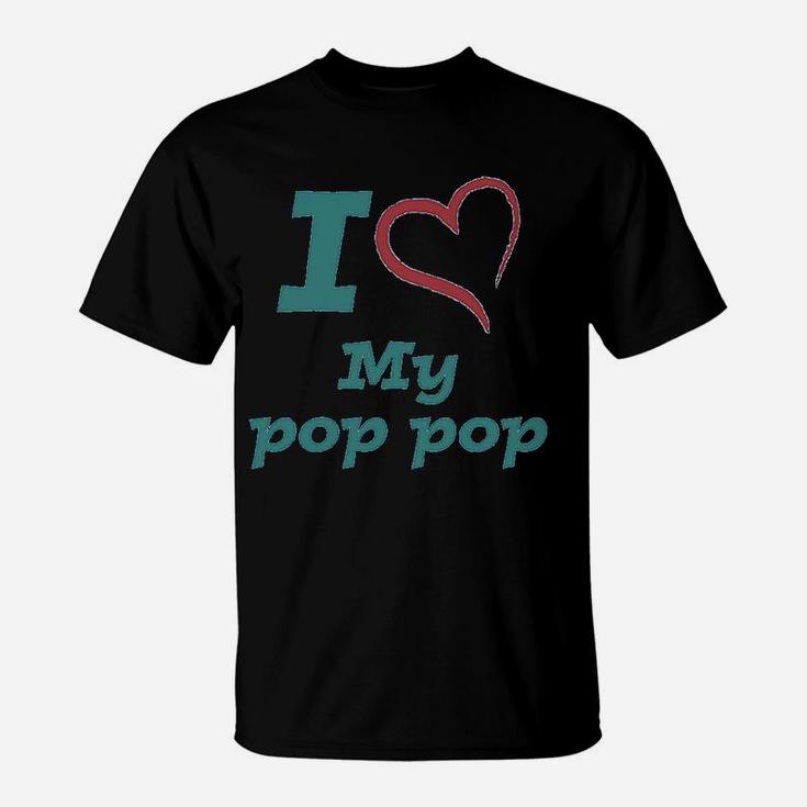 I Love My Pop Grandfather Grandpa Boy T-Shirt | Seseable