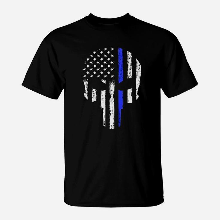 Fantastic Thin Blue Line Law Enforcement Police Officer Patriotic Skull ...