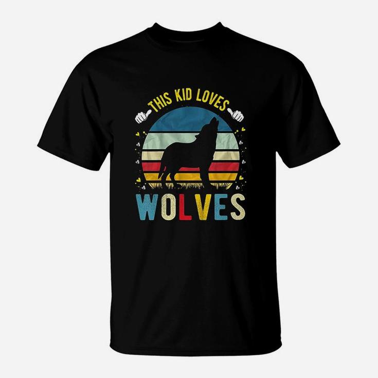 This Kid Loves Wolves Boys And Girls Wolf T-Shirt | Seseable