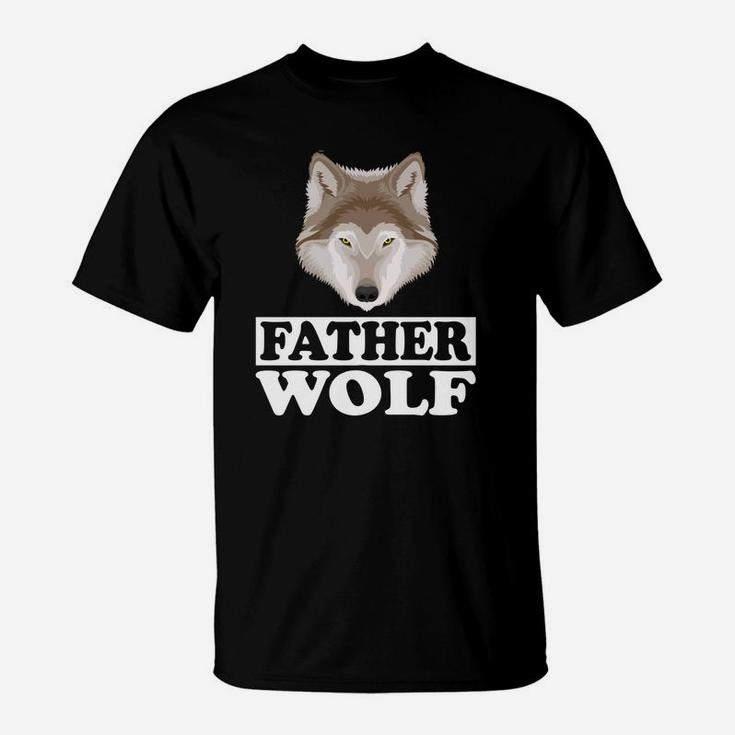 Father Wolf Animal Dad Daddy Gift T-Shirt - Seseable