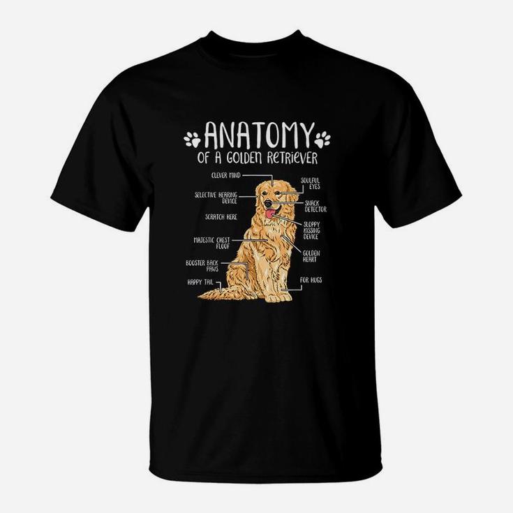 Funny Anatomy Golden Dog Lovers T-Shirt - Seseable