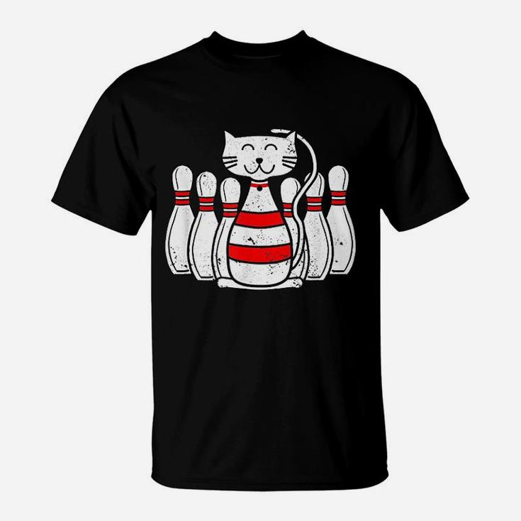Funny Cat Lover Gift Bowling Pin Cat Bowler Cats And Bowling T-Shirt ...