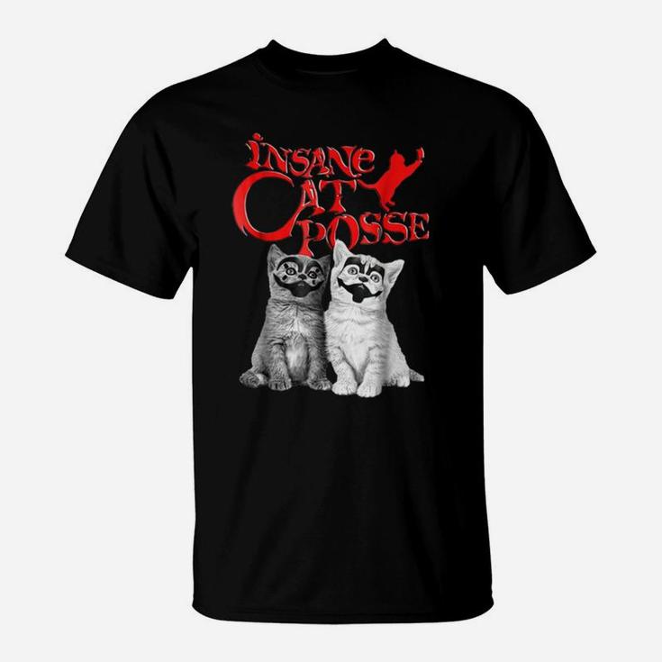 Funny Insane Cat Posse Halloween Costume Gift Shirt T-Shirt - Seseable