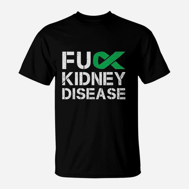 Kidney Disease Awareness Month Green Ribbon Support T-Shirt - Seseable