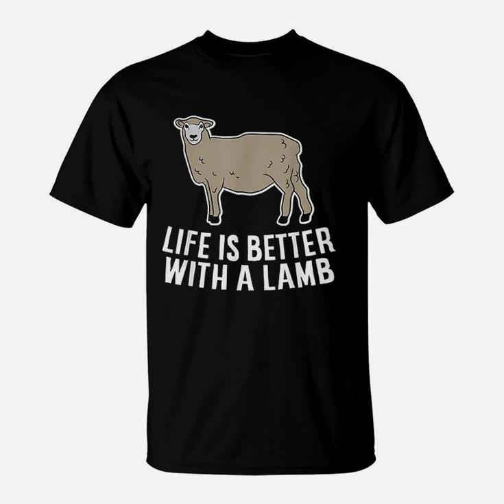 Life Is Better With A Lamb Cute Lamb Farmer T-Shirt | Seseable